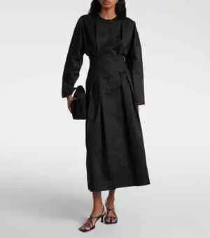 Co Gathered Cotton Midi Dress