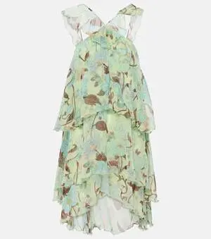 Stella McCartney Tiered Printed Minidress - Green