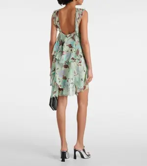 Stella McCartney Tiered Printed Minidress - Green