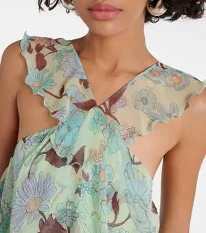 Stella McCartney Tiered Printed Minidress - Green