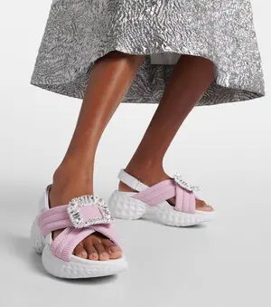 ROGER VIVIER Viv' Run Light Embellished Sandals - Multicoloured