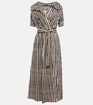 ALTUZARRA Lydia Off-shoulder Cotton-blend Midi Dress