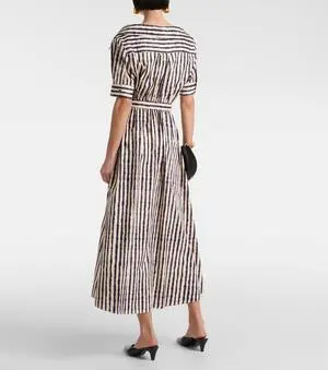 Altuzarra Lydia Off-shoulder Cotton-blend Midi Dress - Multicoloured