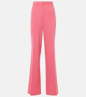 Stella McCartney High-rise Flared Wool-blend Pants - Pink