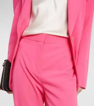 Stella McCartney High-rise Flared Wool-blend Pants - Pink