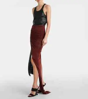 Rick Owens Gathered Maxi Skirt - Brown