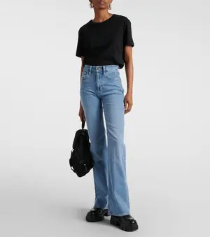FRAME The Slim Stacked High-rise Straight Jeans
