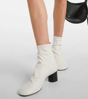 Isabel Marant Laeden Leather Ankle Boots - White