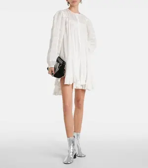 Isabel Marant Laeden Leather Ankle Boots - Silver