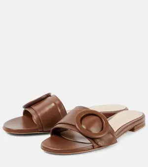 GIANVITO ROSSI Embellished Leather Mules