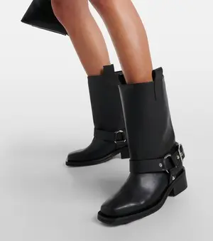 GANNI Faux Leather Biker Boots