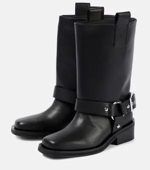 GANNI Faux Leather Biker Boots