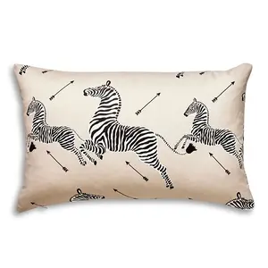 SCALAMANDRE Zebra's Petite Lumbar Decorative Pillow, 22 X 14 Sand