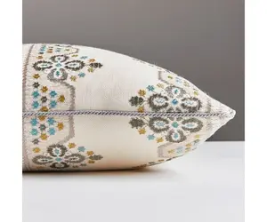 SCALAMANDRE Imogen Embroidery Decorative Pillow, 18 X 18