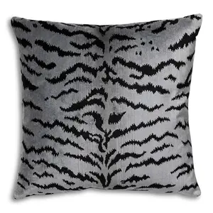 SCALAMANDRE Tigre Decorative Pillow, 22 X 22 - Silver/black