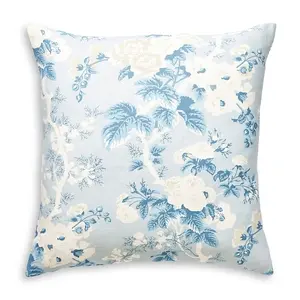 SCALAMANDRE Ascot Linen Print Pillow Sky