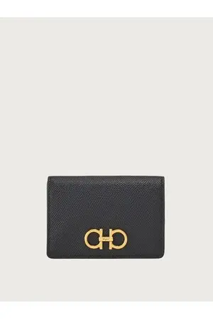FERRAGAMO Gancini Credit Card Holder Black