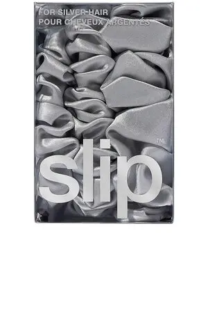 Slip Assorted Metallic Scrunchies Set Of 3 - Silver