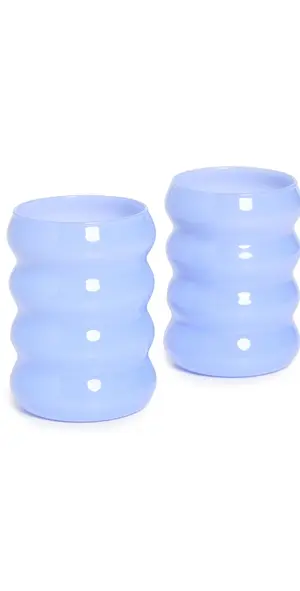 SOPHIE LOU JACOBSEN Opaque Ripple Cup Set - Cornflower