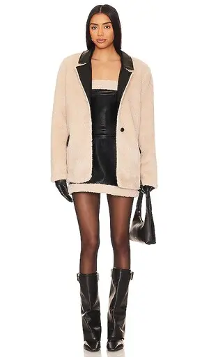 WeWoreWhat Faux Fur Corset Top In Black