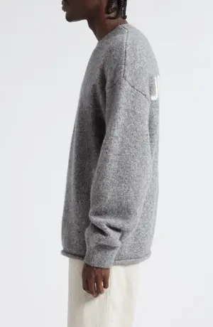 Jacquemus Le Pull Jacquard Logo Alpaca & Merino Wool-blend Sweater - Grey