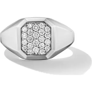 David Yurman Streamline® Signet Ring - Sterling Silver/diamond