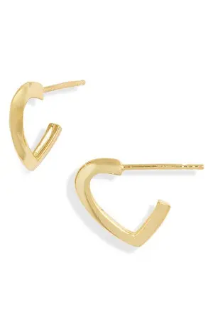 Argento Vivo Mini Heart Hoop Earrings - Gold