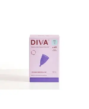 DIVACUP Diva Cup Bpa-free Reusable Menstrual Cup Leak-free Up To 12 Hours Of Protection Model Ii - White