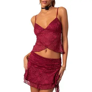 EDIKTED Ruby Sheer Lace Crop Camisole