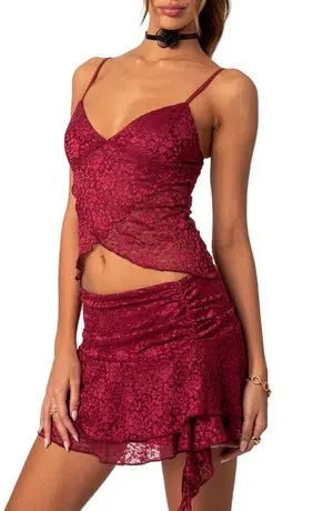 EDIKTED Ruby Sheer Lace Crop Camisole