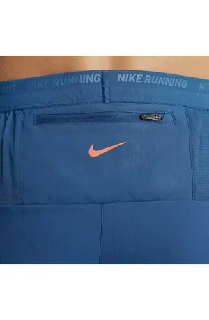 Nike Energy Stride Dri-fit Running Shorts - Court Blue/ Safety Orange