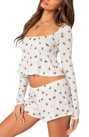 EDIKTED Meliora Rib Crop Top