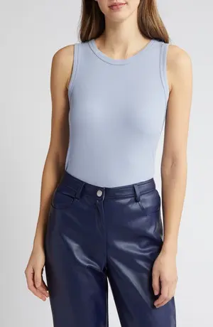 Halogen Fitted Ribbed Tank Top