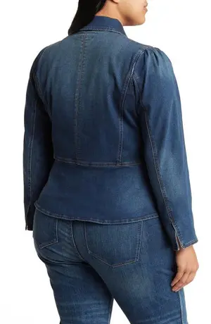 Wit & Wisdom Peplum Denim Jacket - Blue