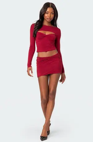 EDIKTED Lara Cut Out Twist Front Top