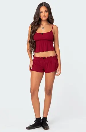 EDIKTED Gilmore Ribbed Shorts