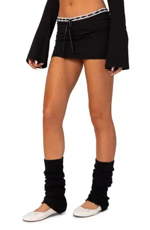 EDIKTED Seline Ribbon Trim Mini Skirt
