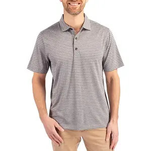 Cutter & Buck Forge Heather Stripe Recycled Blend Polo - Elemental Grey Heather