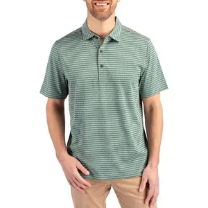 Cutter & Buck Forge Heather Stripe Recycled Blend Polo - Hunter Heather