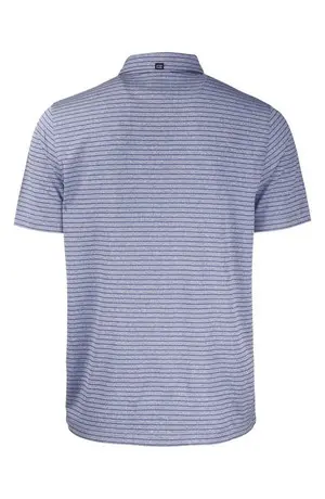 Cutter & Buck Forge Heather Stripe Recycled Blend Polo - Navy Blue Heather