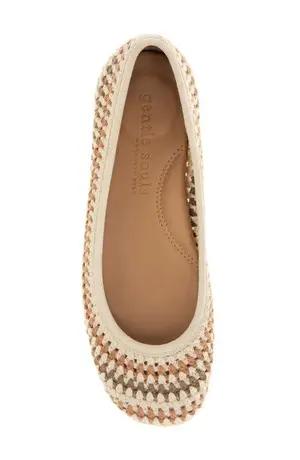 Gentle Souls By Kenneth Cole Mable Macramé Flat - Tan Multi Fabric