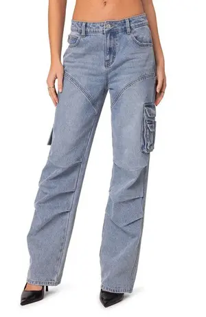 EDIKTED Winslow Straight Leg Cargo Jeans