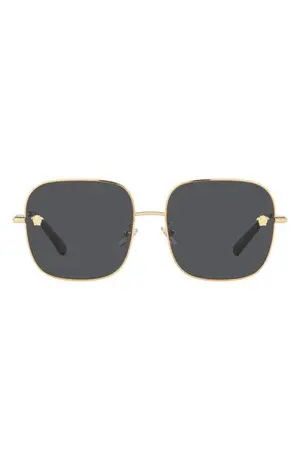 Versace 59mm Square Sunglasses - Dark Grey/gold