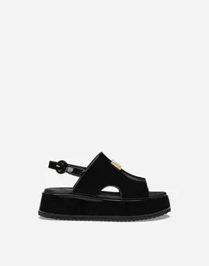 Dolce & Gabbana Patent Leather Sandals Black