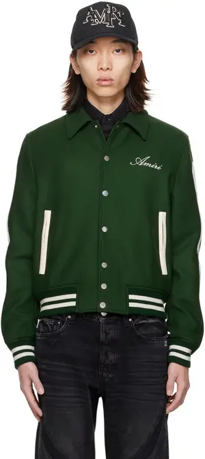 Amiri AMIRI Green Bones Bomber Jacket - Rain Forest