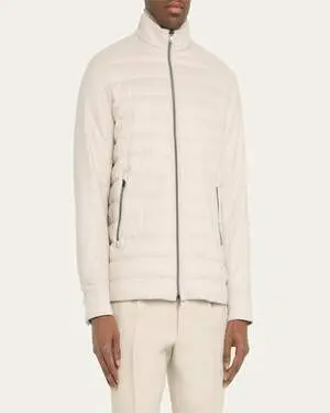 Herno Padded Silk-cashmere Zip Jacket