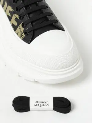 Alexander McQueen Tread Slick Graffiti Nappa Leather Sneakers - Black