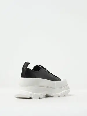 Alexander McQueen Tread Slick Graffiti Nappa Leather Sneakers - Black