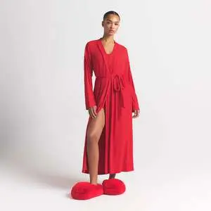 SKIMS Long Robe | Red | | Soft Lounge - Cherry