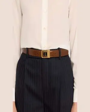 Saint Laurent Python Belt With Brass Hardware